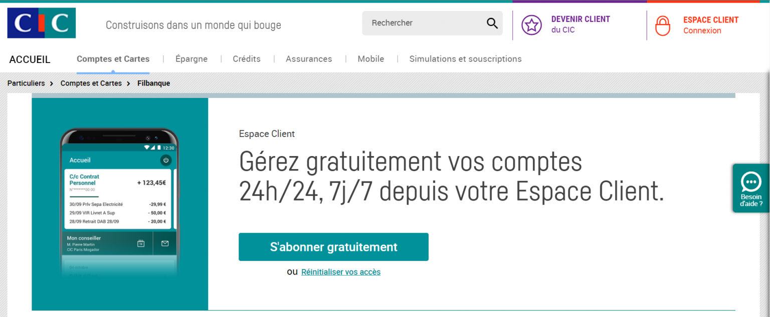 Filbanque : un service de gestion bancaire en ligne du CIC
